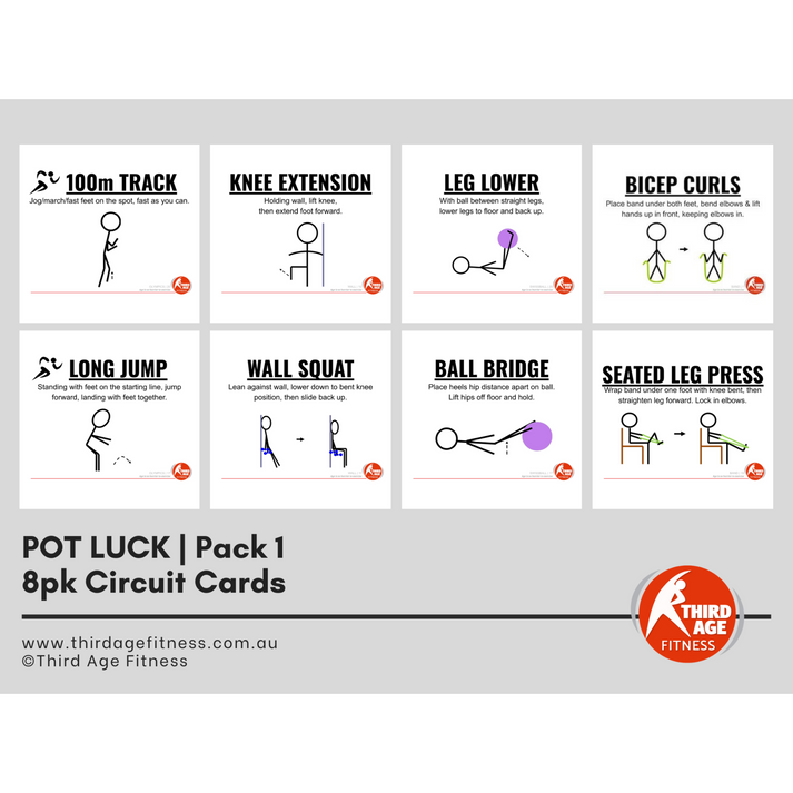 Pot Luck Circuit Card Pack #1 – Third Age Fitness