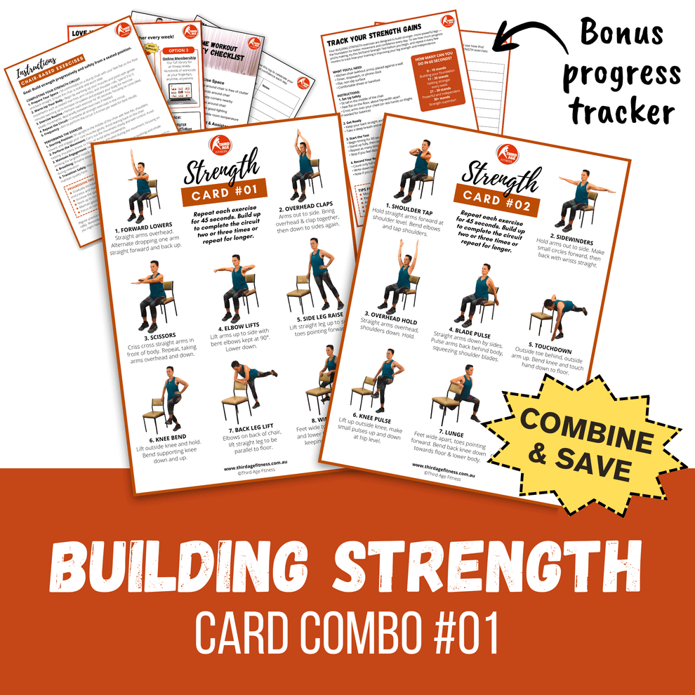 Building Strength Card Combo #01 - Home exercises for older adults and ...