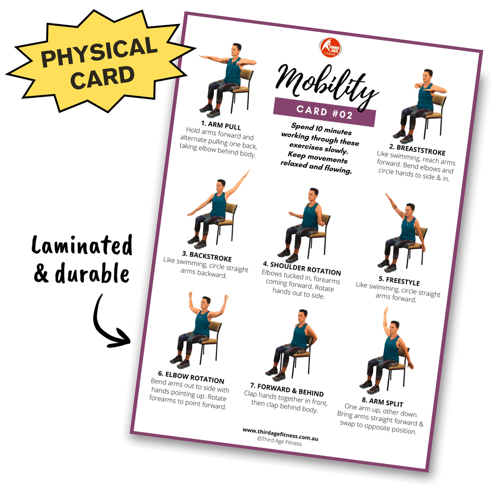 Mobility Reference Card #02 - Home exercise reference card for seniors ...