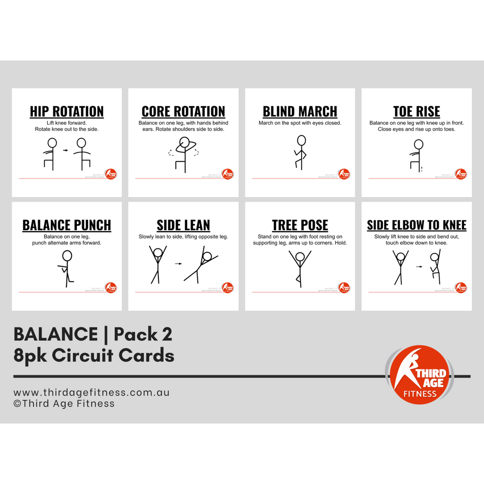 Balance Circuit Card Pack #2 for group fitness instructor classes ...