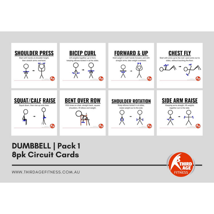 Dumbbell Circuit Card Pack #1 for group fitness instructor classes ...