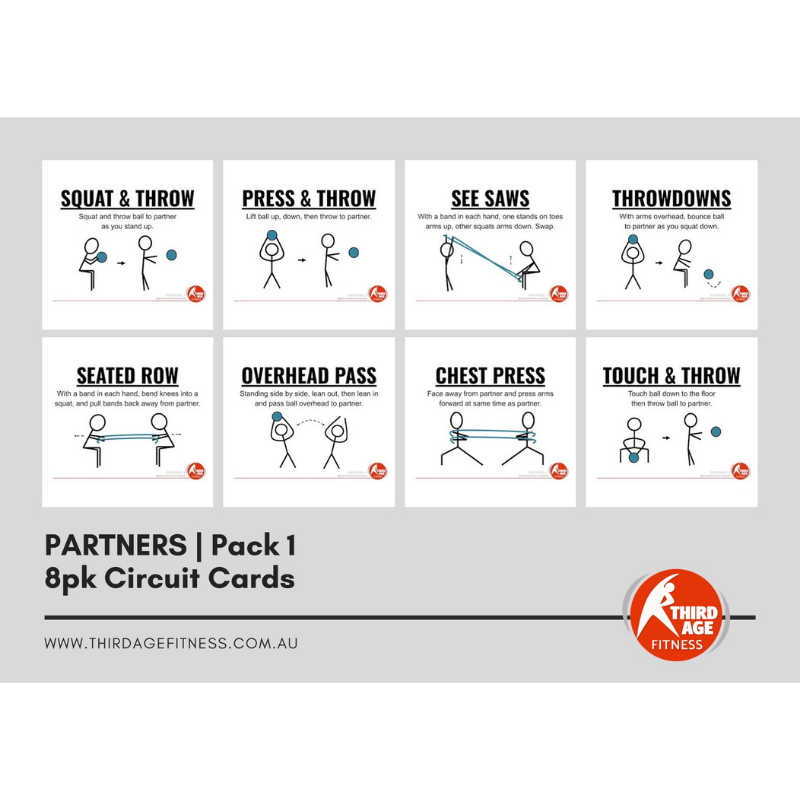 Partners Circuit Card Pack #1 for fitness instructors – Third Age Fitness